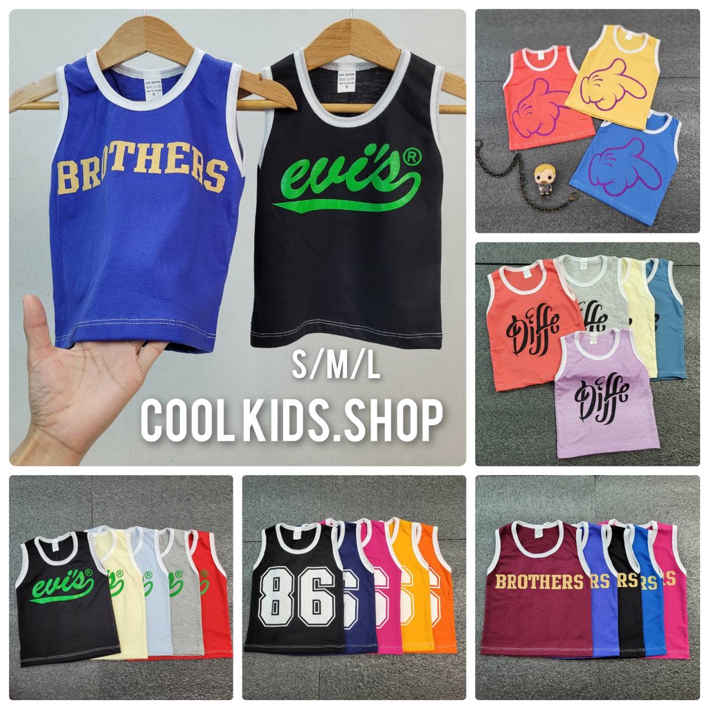 เสื้อกล้ามเด็ก เท่ๆ คูลๆ มีไซส์ S M L คละสี คละลาย????COOLKIDS.SHOP???? - cool_kids.shop - ThaiPick