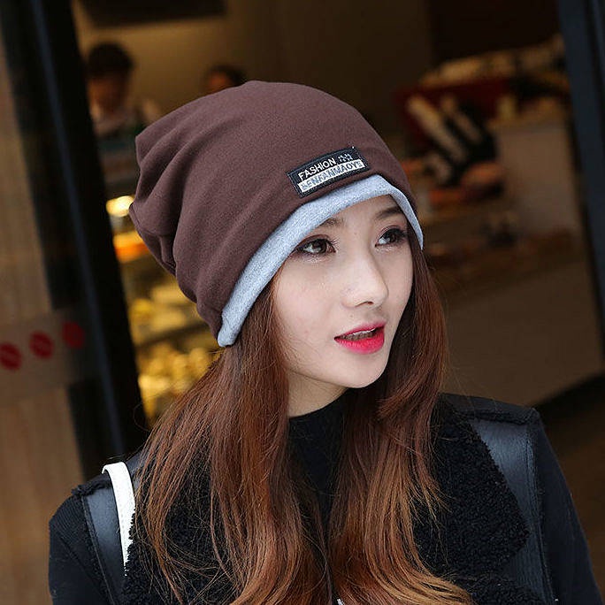Hat Female Autumn and Winter Toque Fashion Sleeve Cap Korean Fashion ...