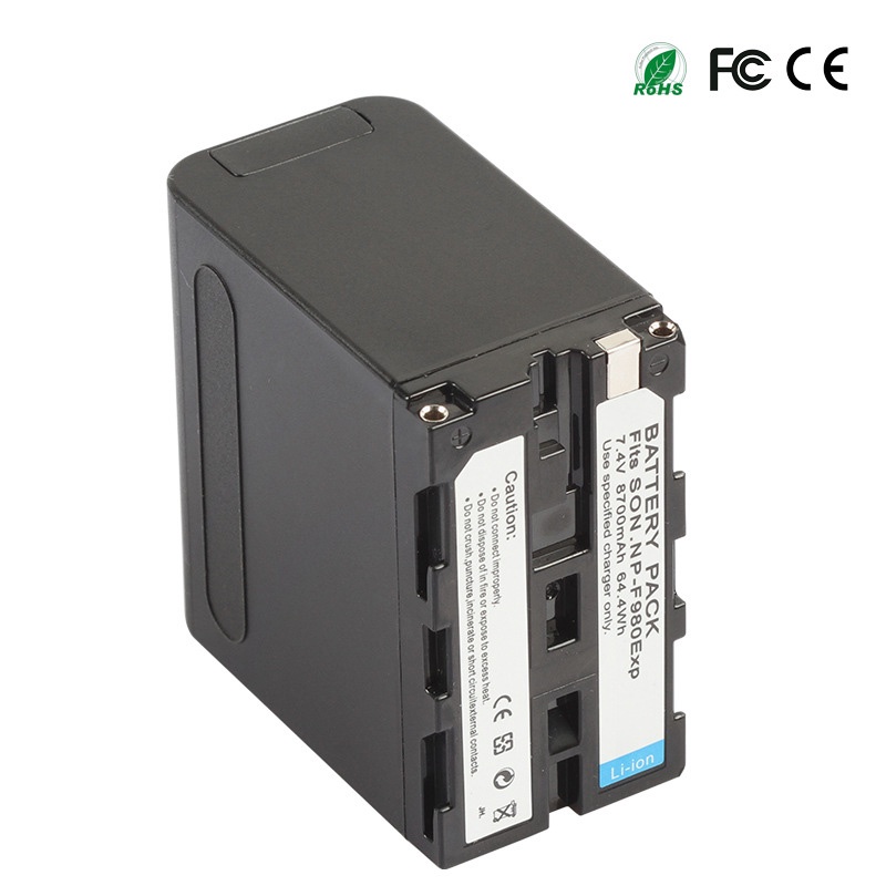 แบตเตอรี่ 8700mAh NP-F980 NP-F970 NP-F960 มีไฟบอกสถานะแบต Sony type Battery with DC and USB ...