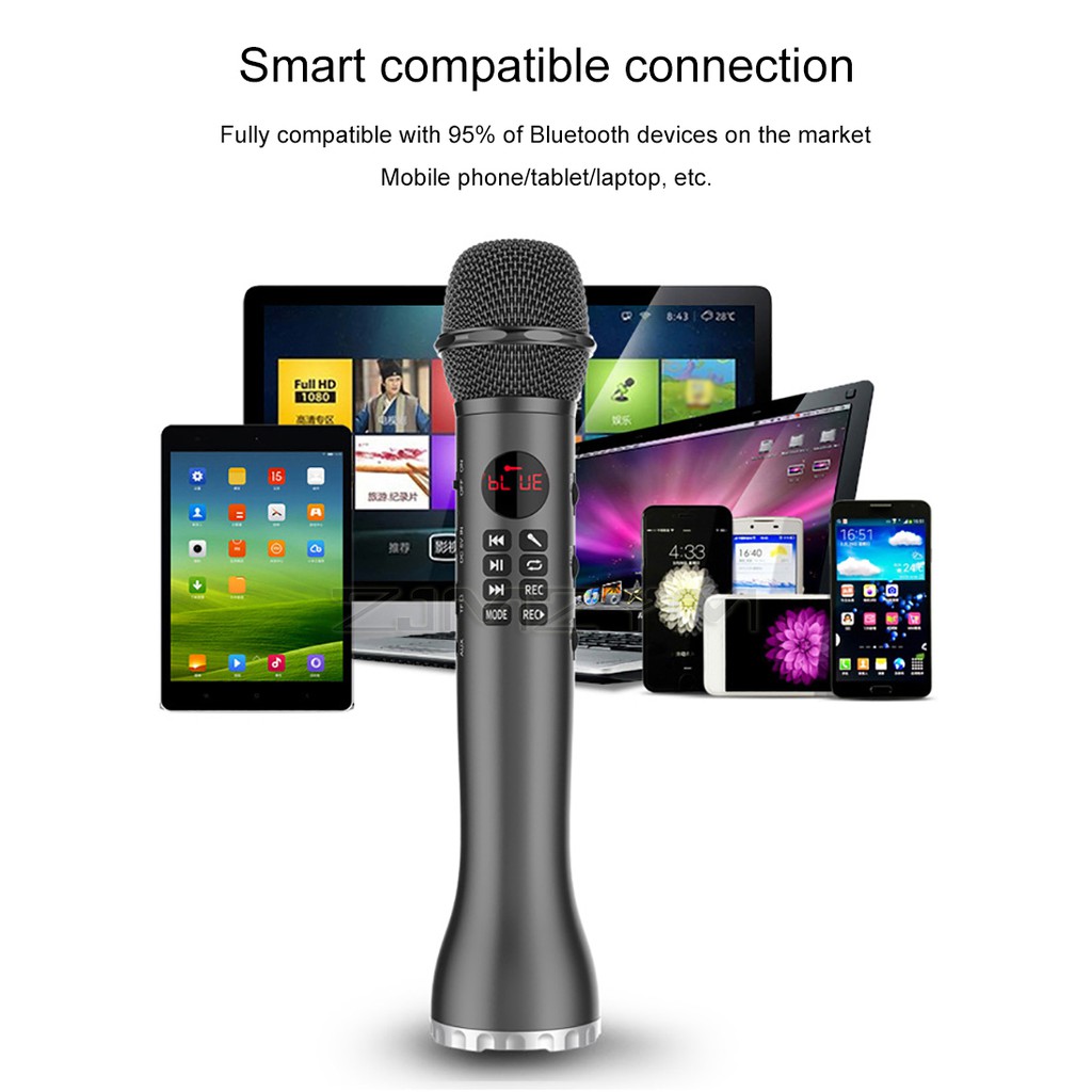 L-598 9W Portable Bluetooth Karaoke Microphone Wireless Professional ...