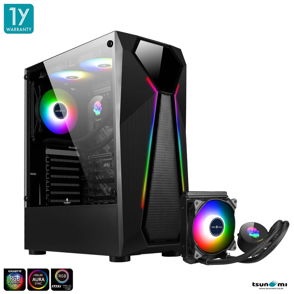 เคสคอมพิวเตอร์ Tsunami Coolman 190-3 Cooling Combo Extreme Gaming ARGB ...