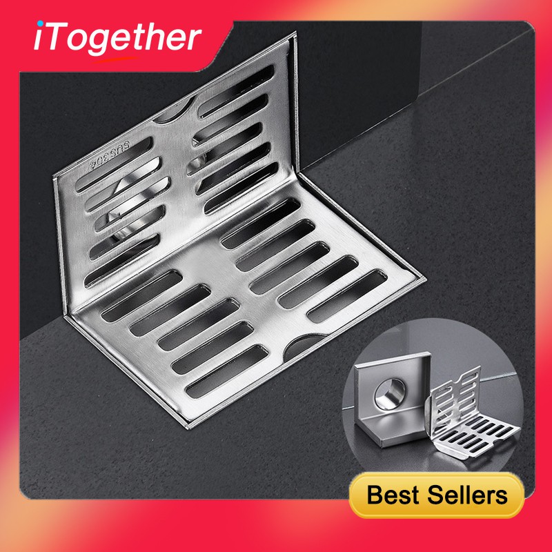 iTogether Corner Floor Drain 304 Stainless Steel Deodorant Floor Drain ...