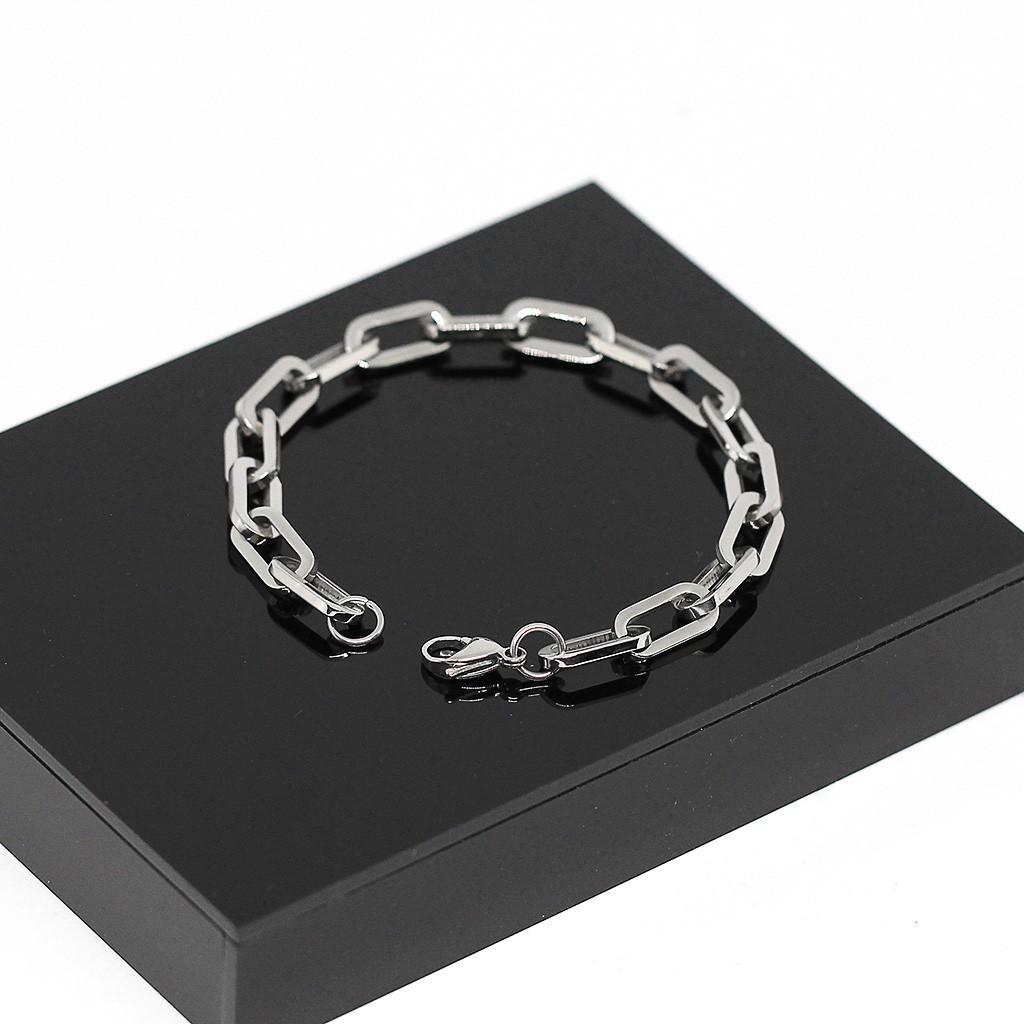 สร้อยข้อมือ เลสข้อมือ ลายโซ่ หน้ากว้าง 8 มิล สีเงิน กำไลข้อมือ ข้อมือ ...