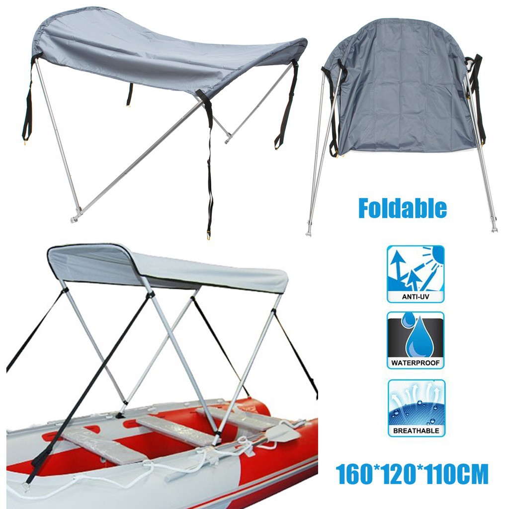 GM 160x120x110cm Grey Foldable Boat Bimini Top Canopy Portable Cover ...