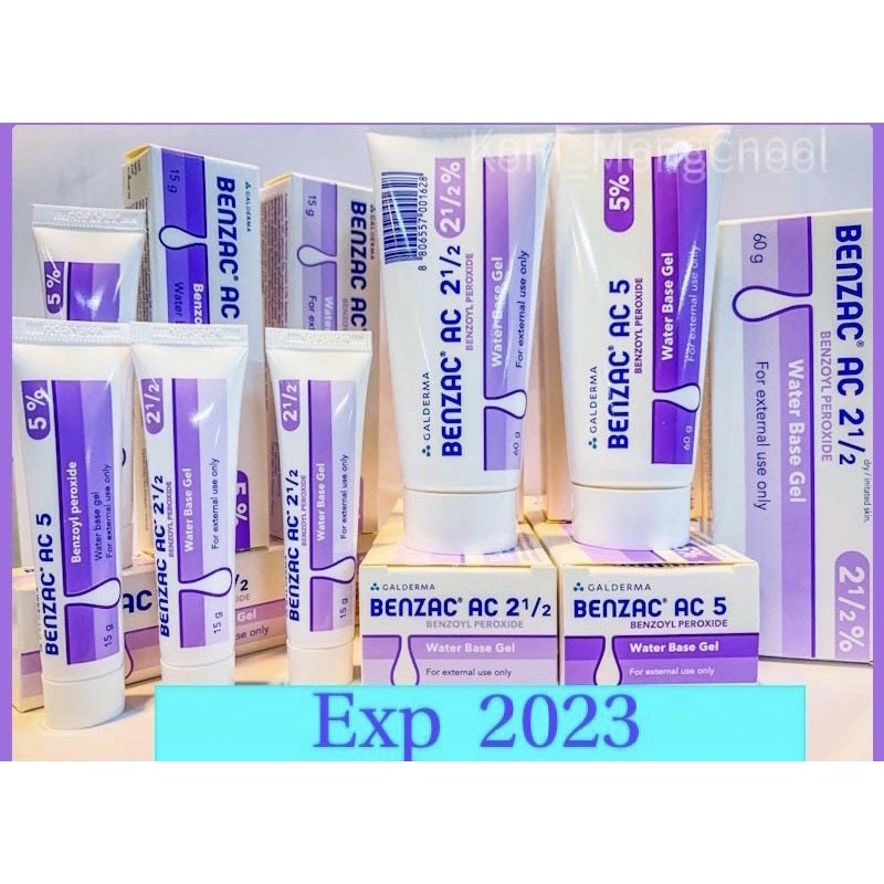 BenzacAc.เบนแซค เอซี 2.5 5be n zac ben za c ขนาด 15g 60g ชุดกำจัดสิว ...