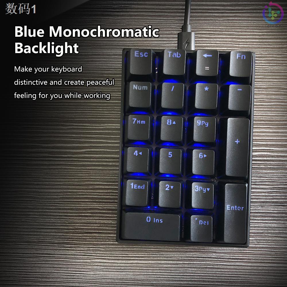 【ข้อเสนอพิเศษ】∏ Motospeed K23 Keyboard USB Wired Numeric Mechanical Keyboard 21 Keys Blue ...