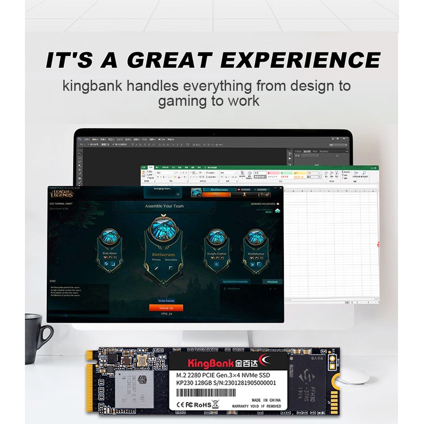 ฮาร์ดดิสก์：KingBank SSD m2 NVME SSD 1TB 512GB 256GB 128GB M.2 SSD CIE ...