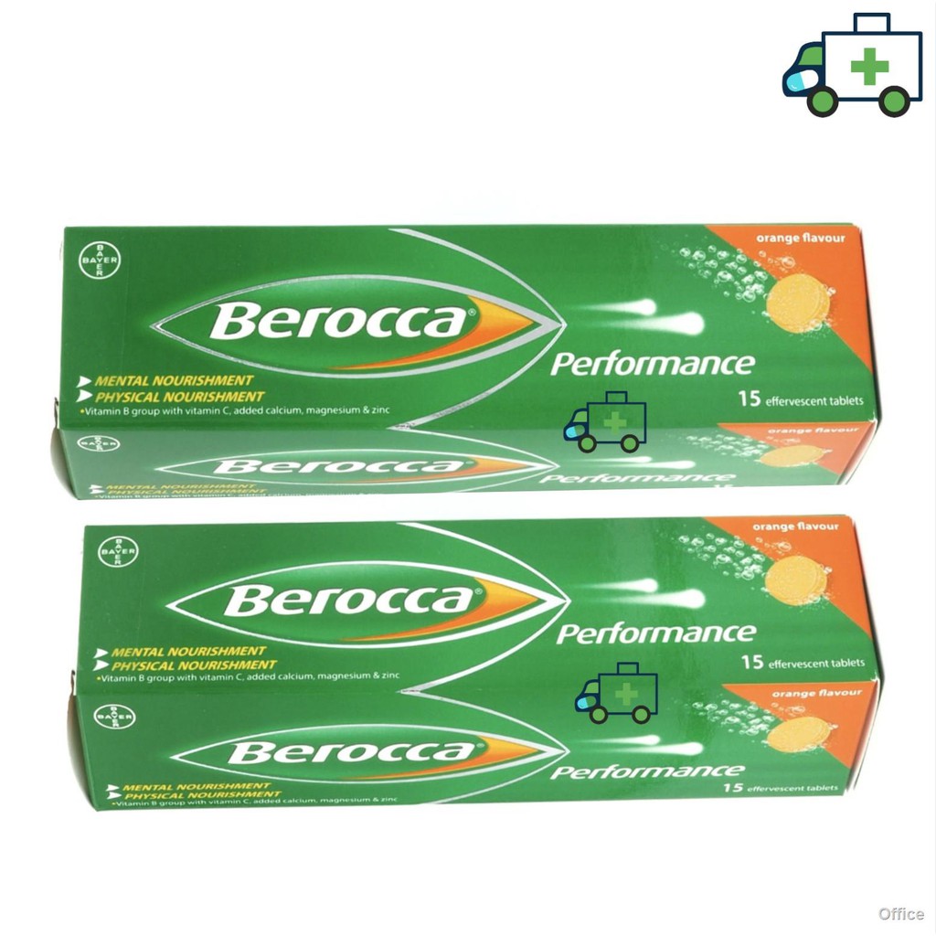 Berocca Performance บีรอคคา เพอร์ฟอร์มานซ์ วิตามินชนิดเม็ดฟู่รสส้ม (แพค 3 x 15 45 เม็ด ...