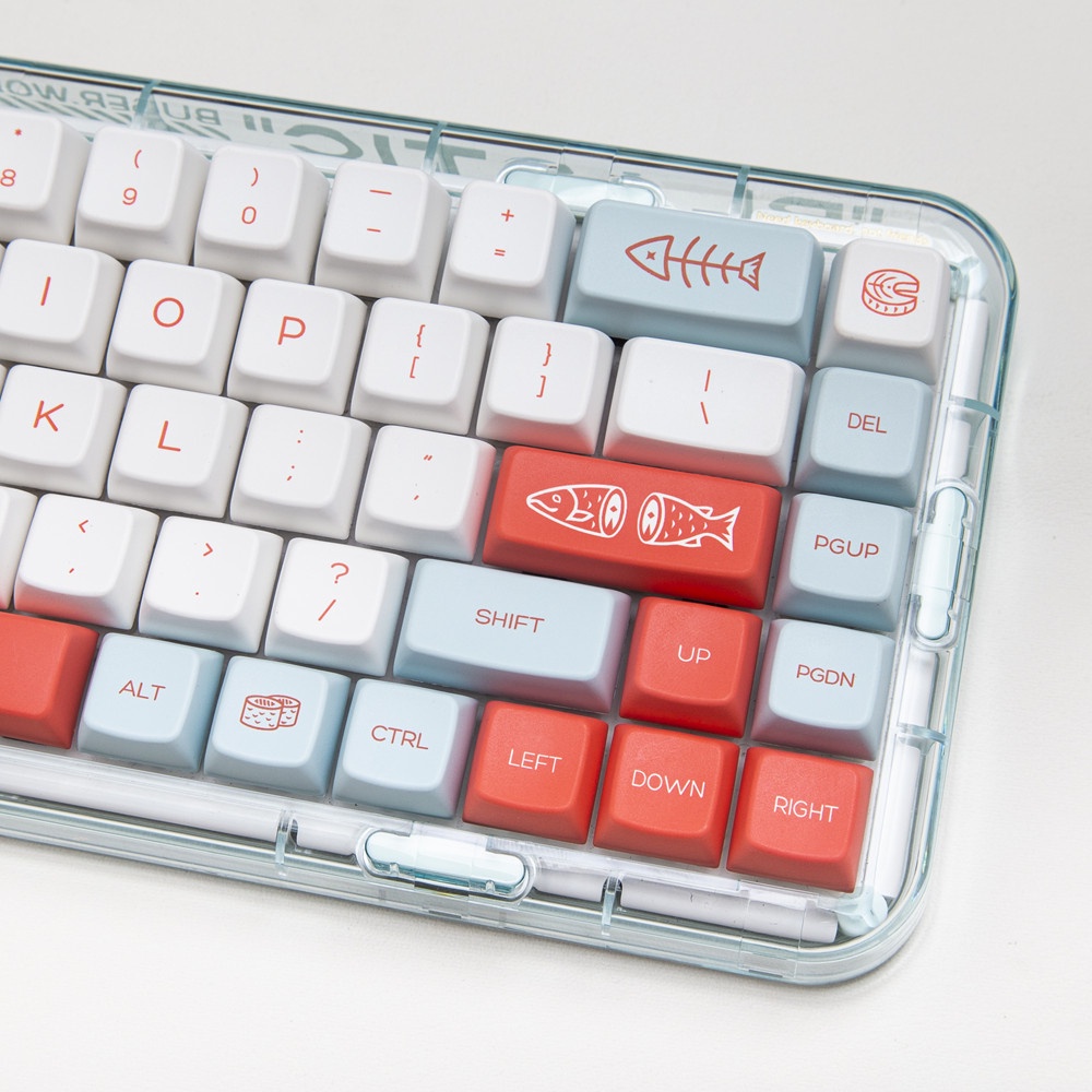 135 คีย์ Salmon Keycap MDA Profile PBT Dye Sub เชิงกล คีย์บอร์ด Keycaps ...