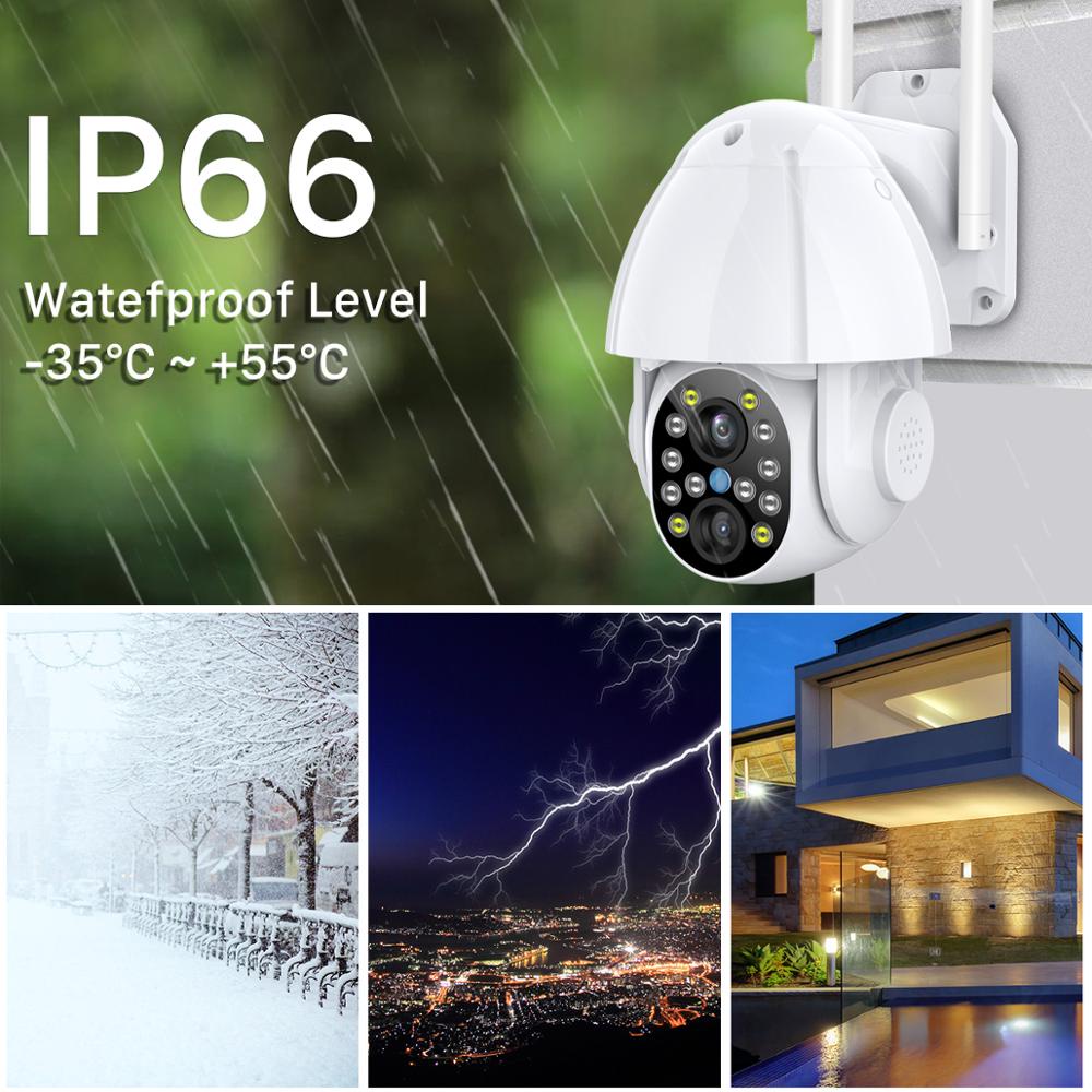 Cloud 3MP Dual Lens Wireless PTZ Camera Outdoor 1080P 4X Zoom Color IR ...