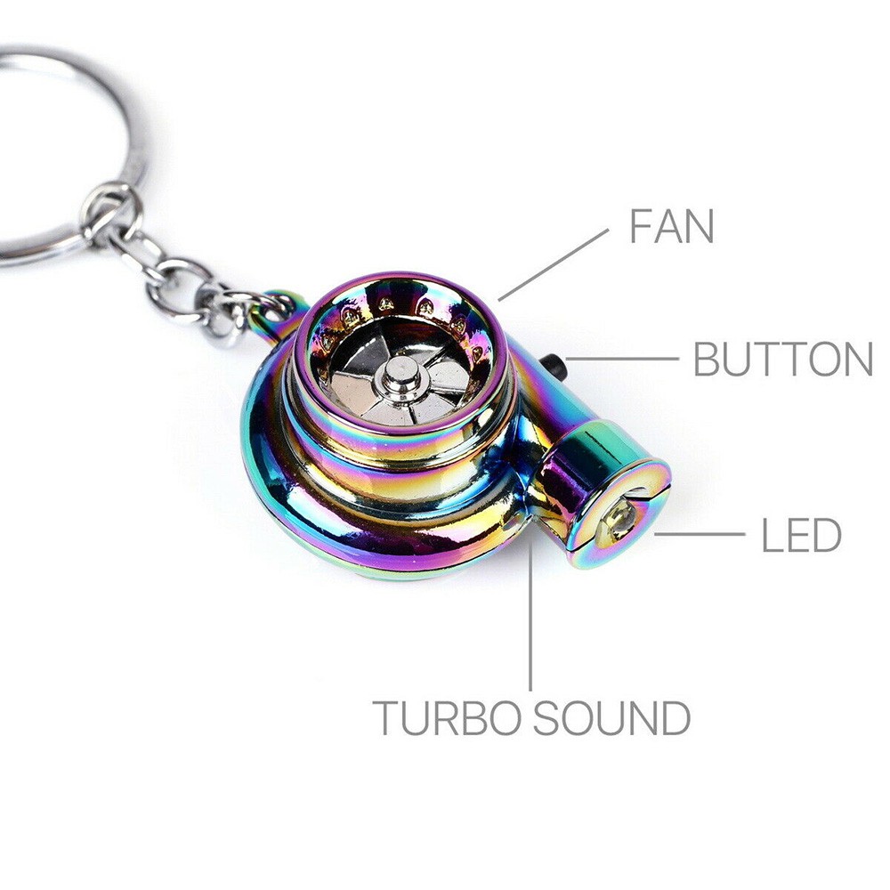 Neo Turbo Keychain Keyring Rainbow LED Light BOV Sound Turbocharger Car ...