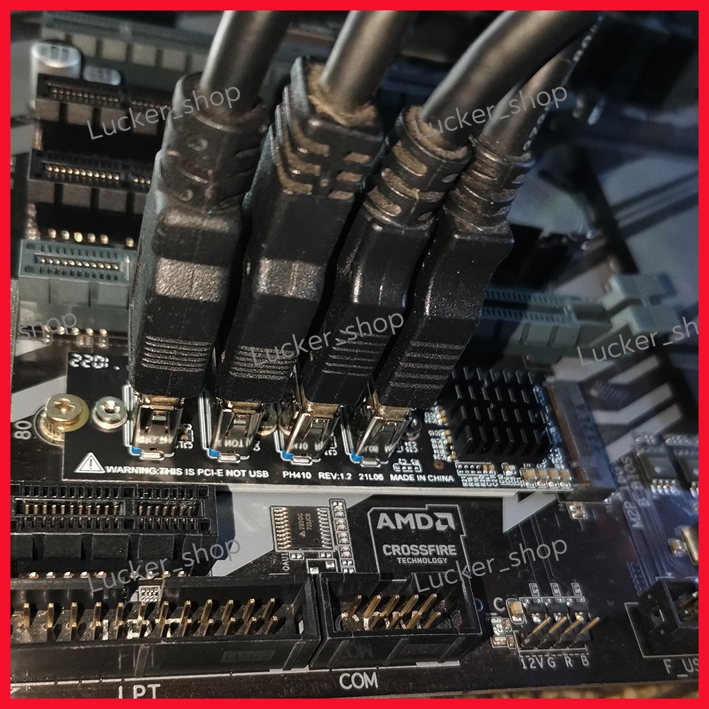พร้อมส่ง M.2 to PCI-E 4 Port GPU ช่วยเพิ่มการ์ดจอ 4 ช่อง mining miner ...