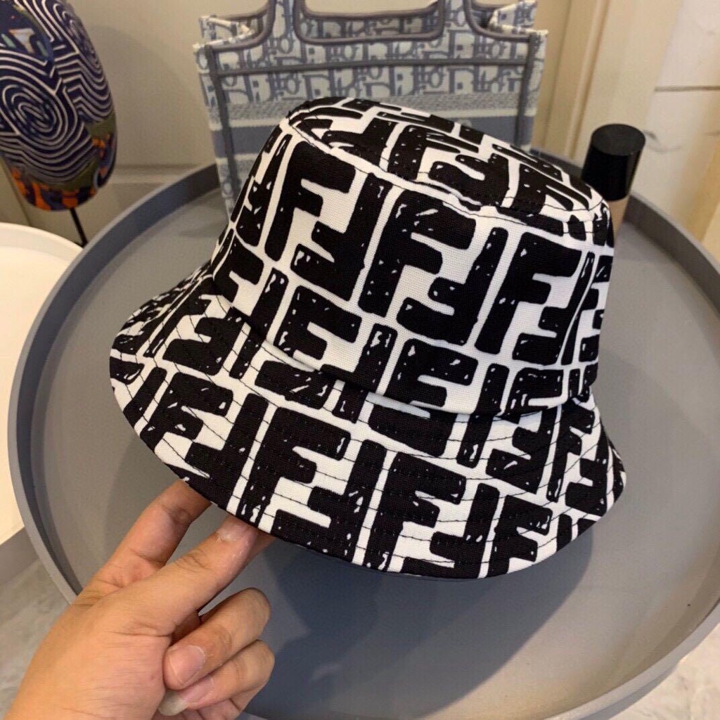 ღღReady Stock Simon Fendi Wide Brim Fisherman Hat F Letter Wild ...