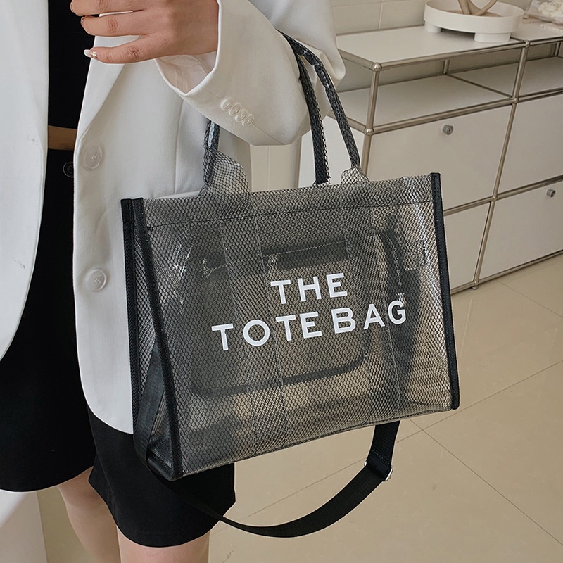 wFashion Transparent Large Tote Bag Designer Clear Pvc Women Handbags ...