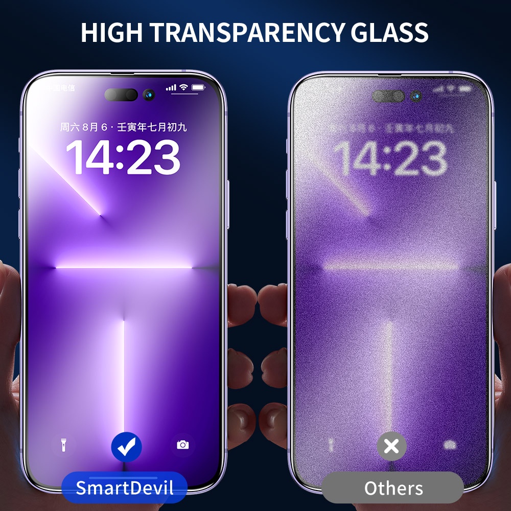 Smart Devil ฟิล์มกระจกนิรภัย กันรอยนิ้วมือ แบบเต็มจอ สําหรับ iphone 14 14 plus 14 pro 14 pro max ...