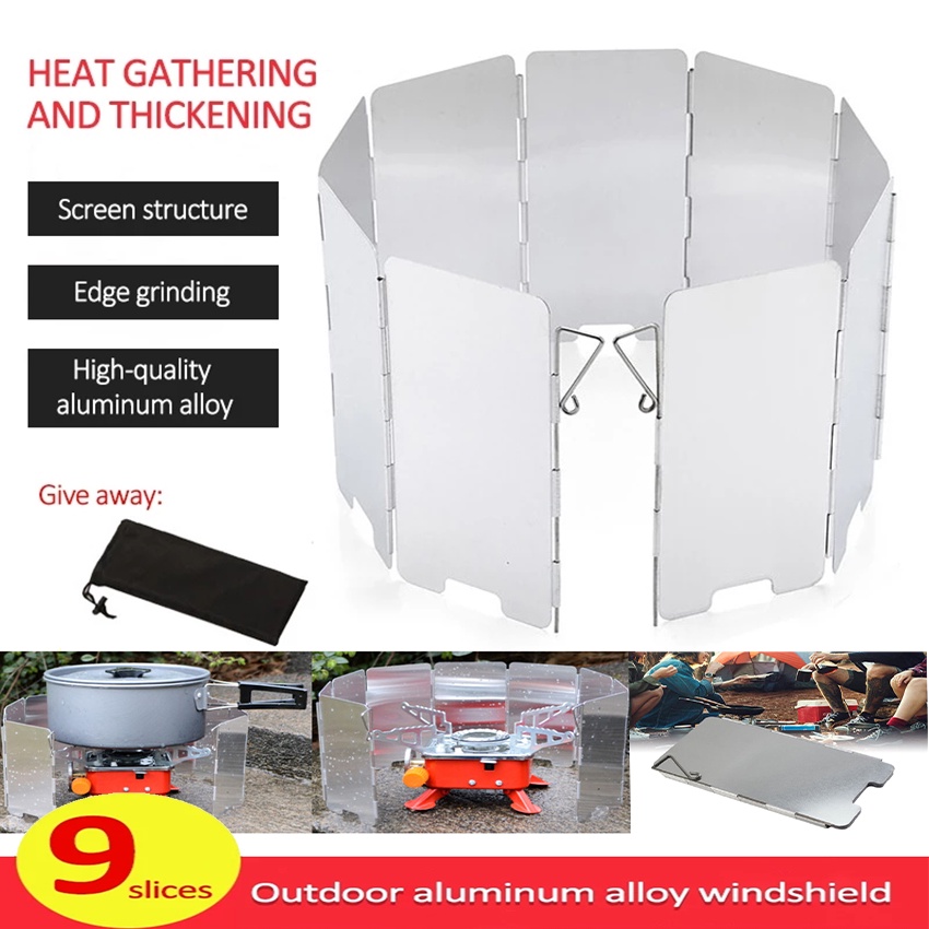 In Stock100 OriginalPortable 9 plates stove wind shield folding outdoor ...