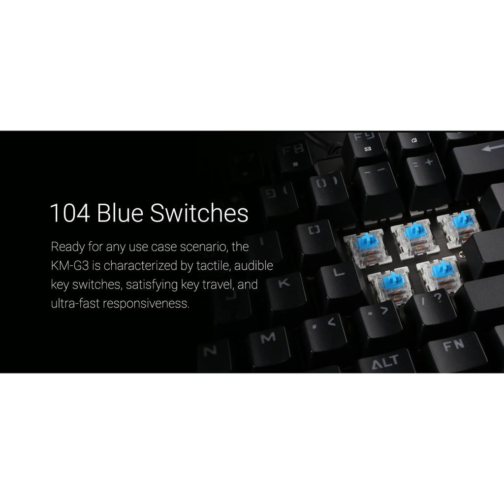 AUKEY KM-G3 คีย์บอร์ดเกมมิ่ง Mechanical Keyboard Blue Switch, 104-Key ...