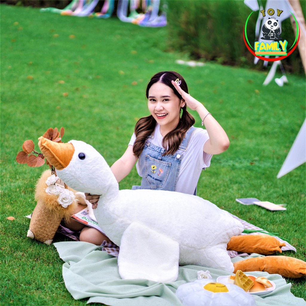 ตุ๊กตาครอบครัวห่านสีขาว ขนาด50CM 90CM 130CM 160CM 190CM ขนนุ่มนิ่มน่ากอดมาก เขียนการ์ดอวยพรได้ ...