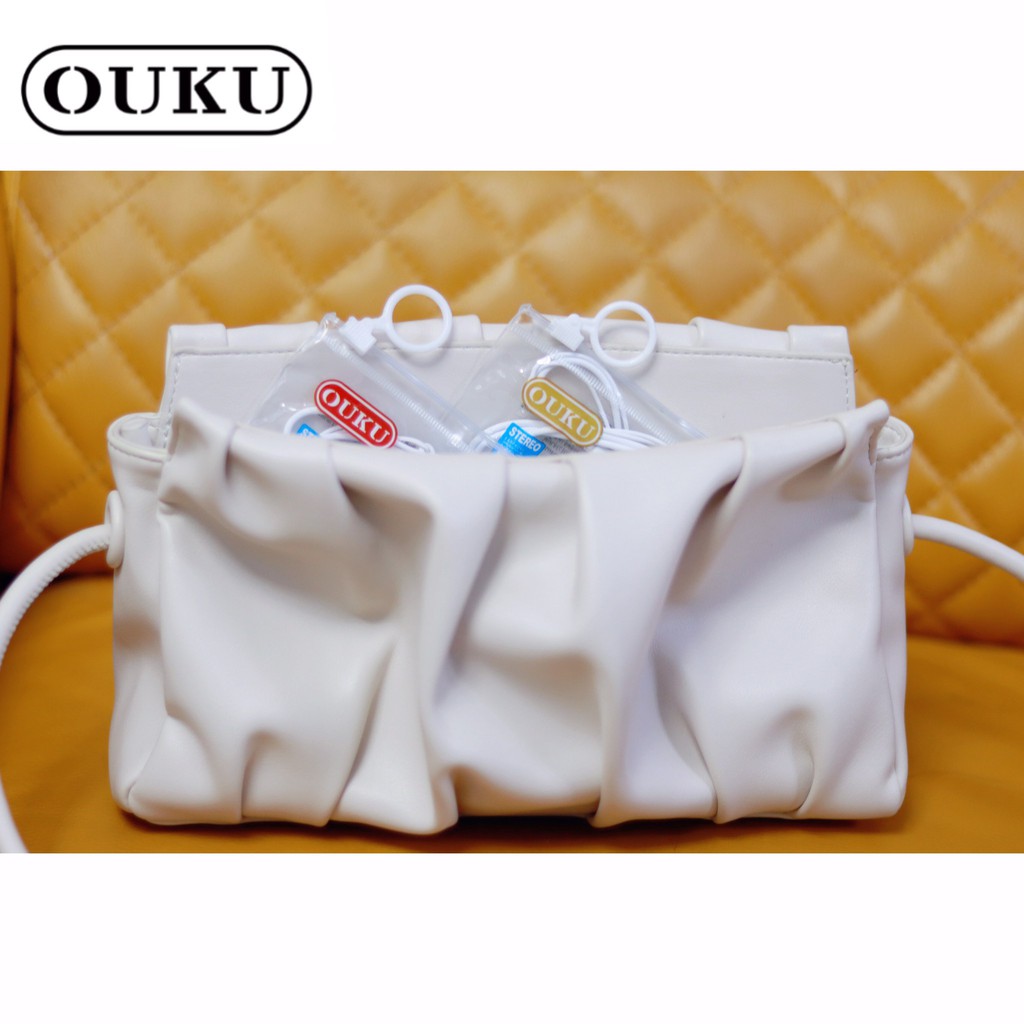OUKU M08 หูฟัง แจ๊ค3.5มม. หุฟัง earphone มี ขาว ดำ หูฟังมีสาย หูฟัง มีปุ่มรับสาย ใช้ได้กับทุก ...