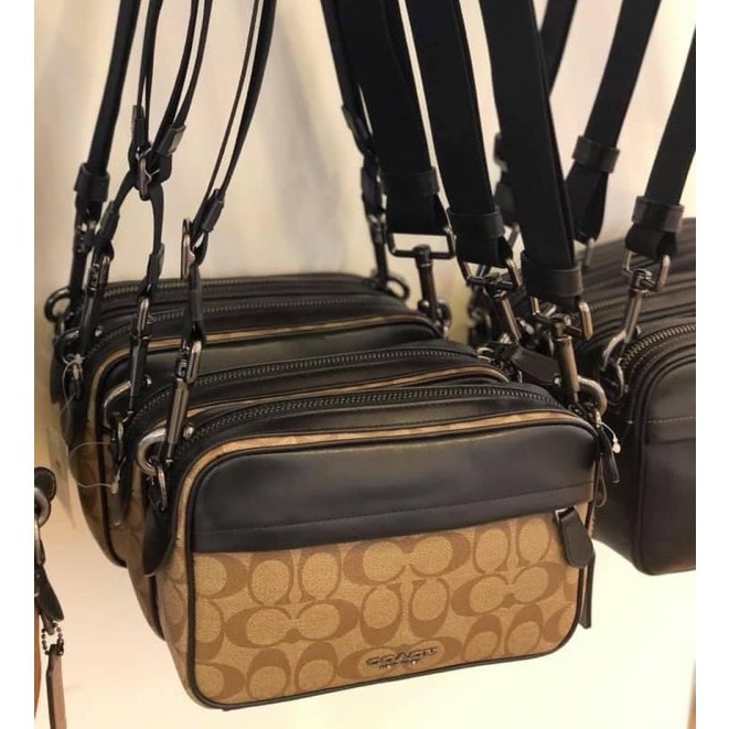 F.A ว่าแท้100% COACH C0831 Beat Crossbody Clutch Signature Canvas With ...