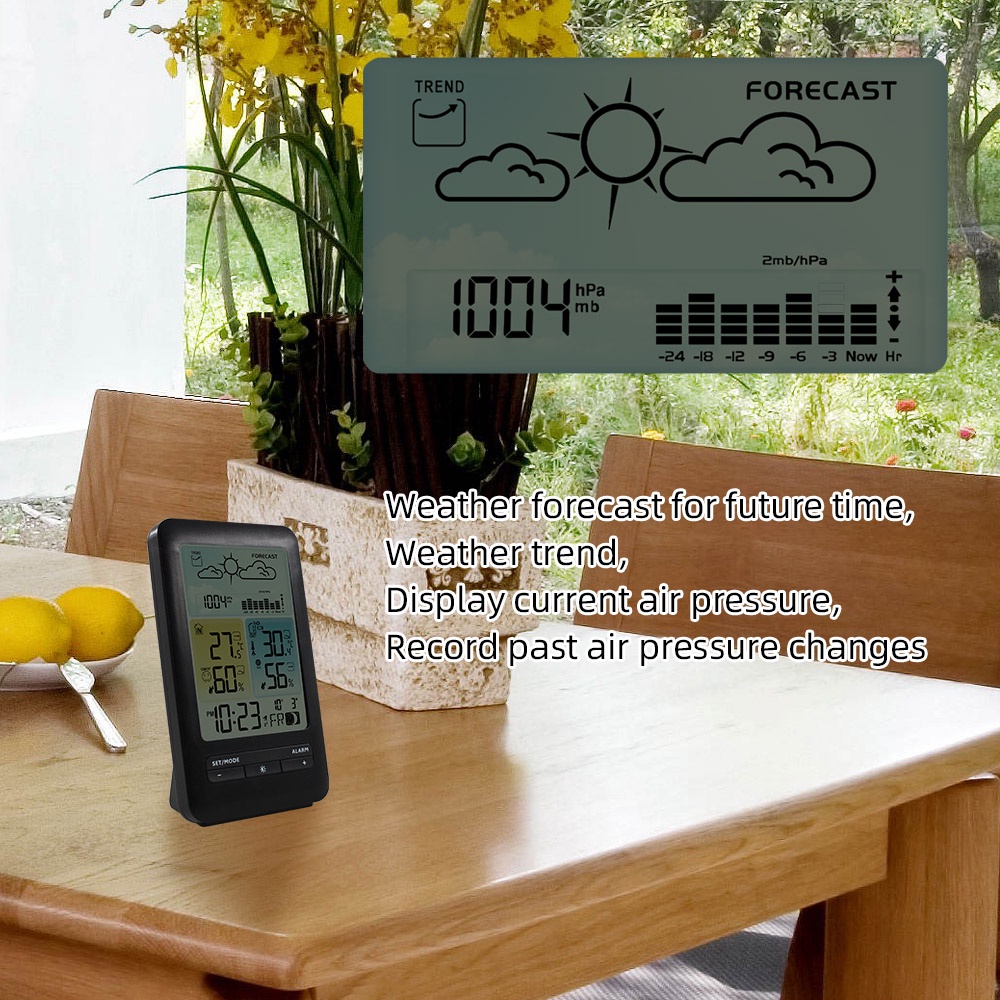 Thermometer Hygrometer Room Digital Meter Wireless Electronic Alarm ...