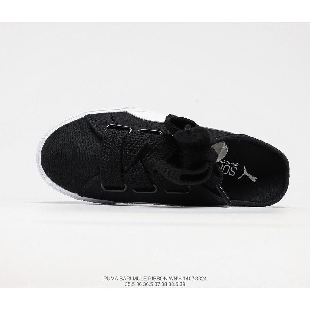 Original PUMA Bari Mule one-leg casual bowknot canvas shoes half drag ...