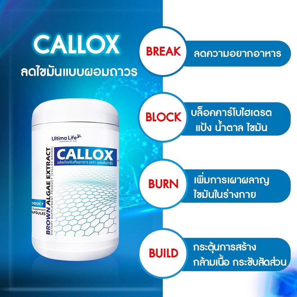 CALLOX แคลล็อกซ์ ของแท้ [1 กล่อง 30 แคปซูล] ผลิตภัณฑ์เสริมอาหารลด ...