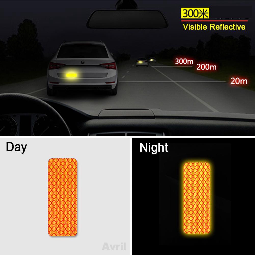 10pcs Car Reflective Safety Adhesive Sign Universal High Visibility ...