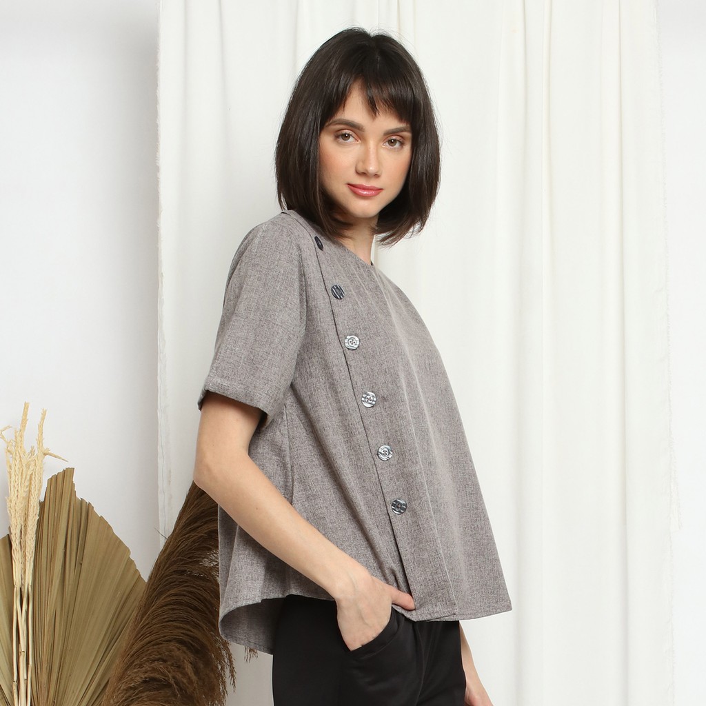 เสื้อท็อปส์ Blusha Acorn สําหรับผู้หญิง - batik_dirga.th - ThaiPick