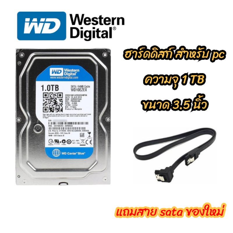 HDD WD blue 1TB 7200rpm 🎉 แถมฟรีสาย sata 1 เส้น | Shopee Thailand