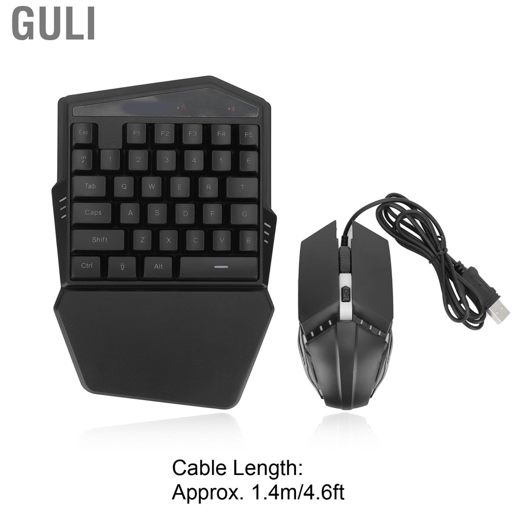 Guli One Hand Keyboard Mouse 35 Keys RGB Backlight Gaming Half Keypad ...