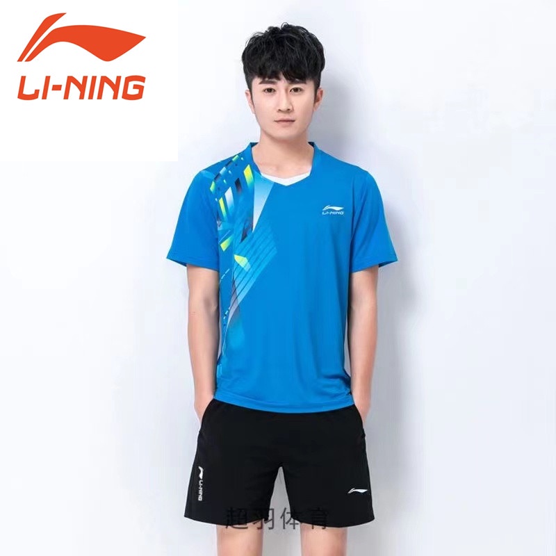 Li Ning badminton clothing mens and womens short-sleeved quick-drying ...