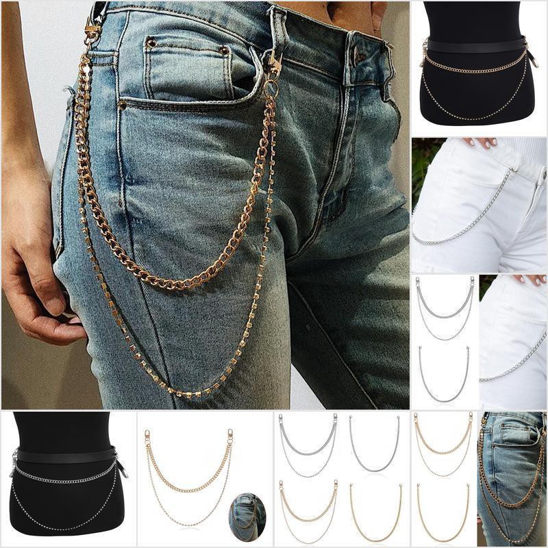 [LHGC] 3 Std Trousers Men Lady Chain Jeans Wallet Keychain Punk Rock Hip Hop Waist Belt LIV ...