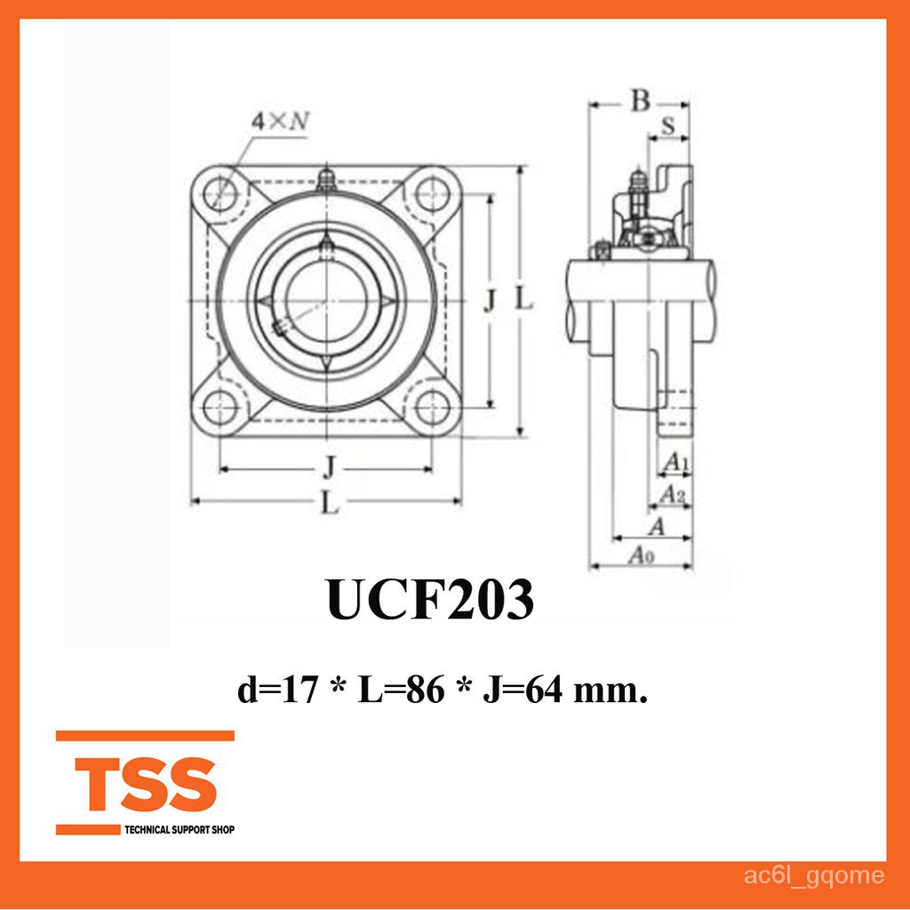 (NEW)UCF203 ตลับลูกปืนตุ๊กตา BEARING UNITS ( เพลา 17 มิล ) UCF 203 | Shopee Thailand