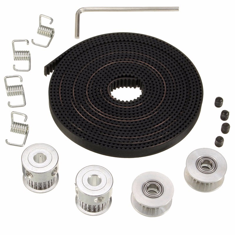 2X GT2 Pulley 20 Teeth Bore 5mm + 8ft 2.5m 2GT GT2 Timing Belt & 2X ...