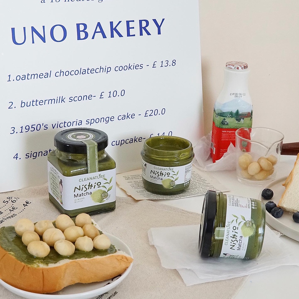 เนยถั่วอัลมอนด์(รสชาเขียว) Nishio Matcha (ไม่ใส่น้ำตาลน้ำมัน) คีโต คลีน ...