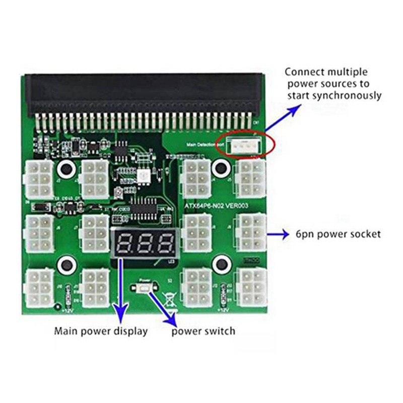 Power ule Breakout Board Kits with 12Pcs 6Pin to 8Pin (6+2)Pin ...