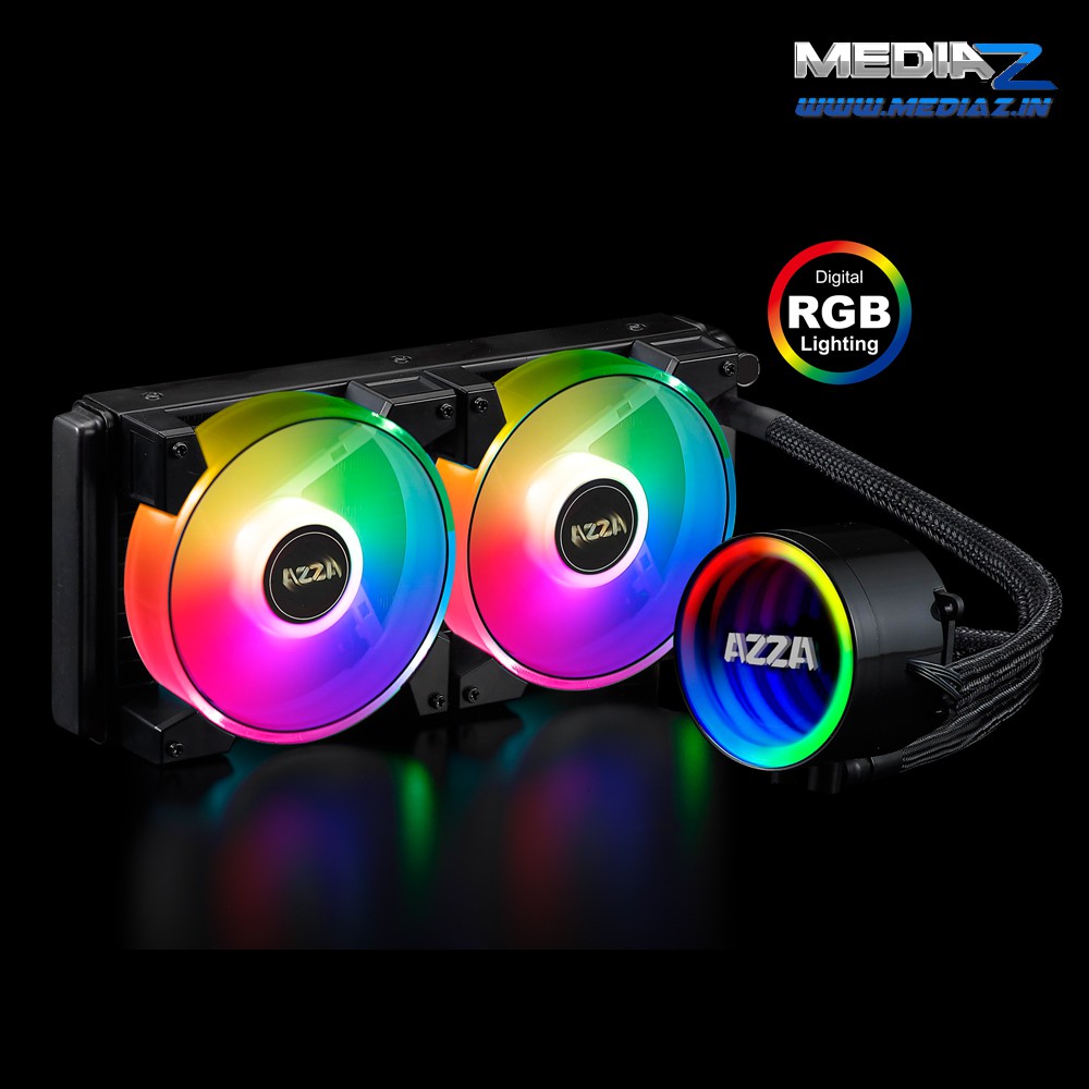 Blizzard 360mm ARGB Dual riing Liquid Cooler AZZA ( ชุดน้ำ ปิด 3ตอน ) - mediazcom - ThaiPick