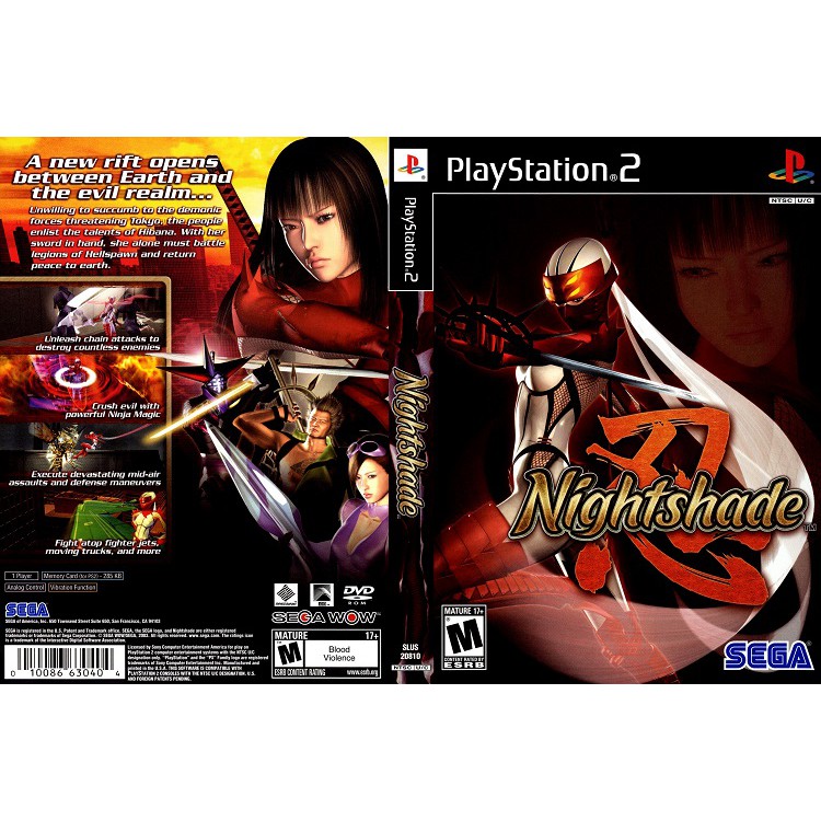 NIGHTSHADE [PS2 US : DVD5 1 Disc] | Shopee Thailand