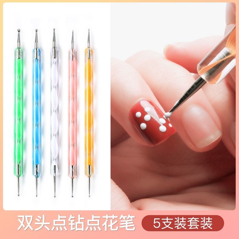 ☢ Nail Tool Set Double-head Acrylic Point Drill Needle Nail Polish Glue ...