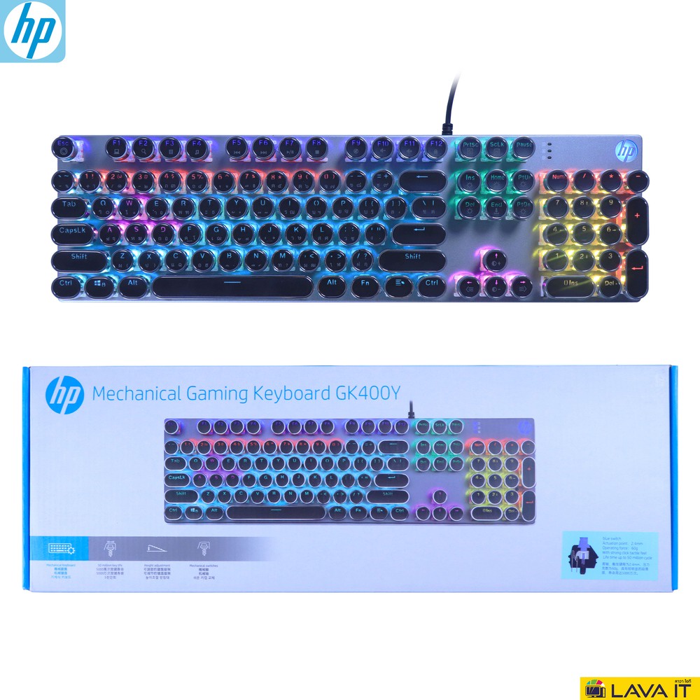 ㍿HP GK400Y Gaming Keyboard คีย์บอร์ดเกมมิ่ง Mechanical Key การออกแบบ ...