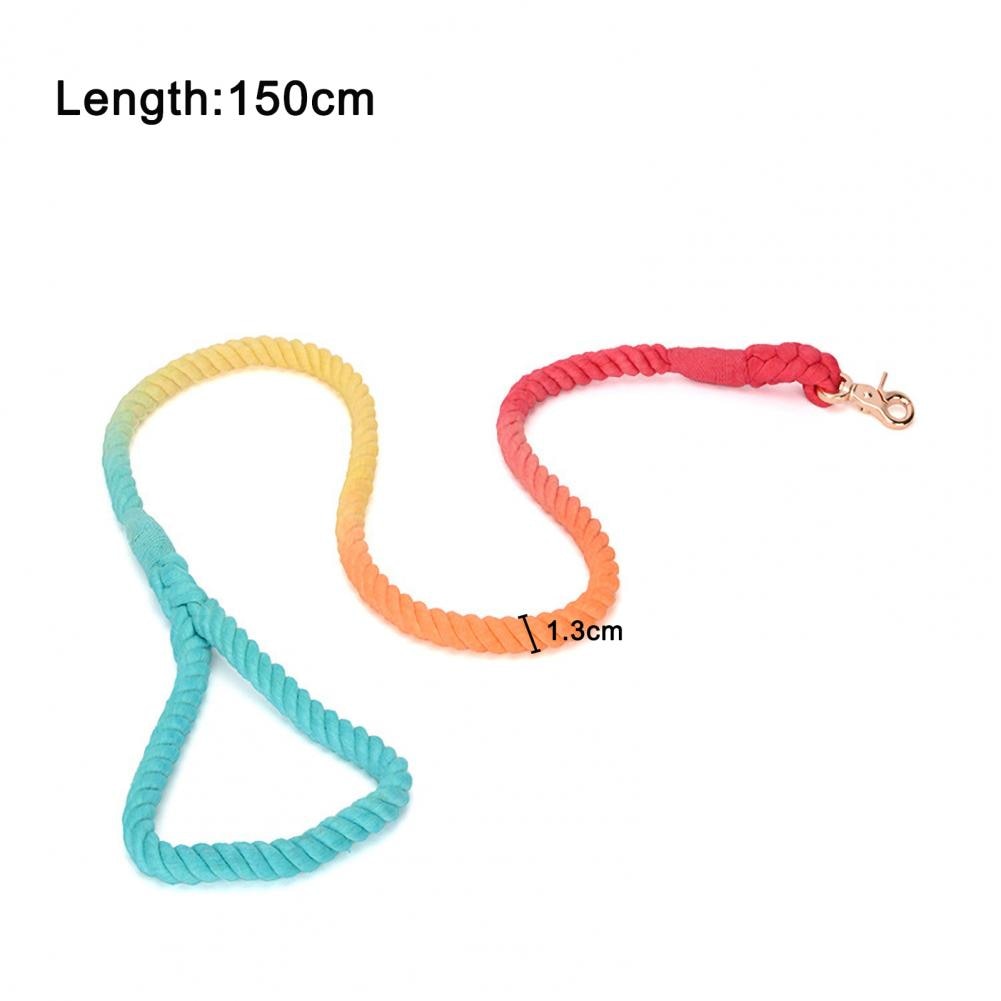 Gradient Rainbow Color Wear-resistant Braid Cotton Rope Dog Walking ...