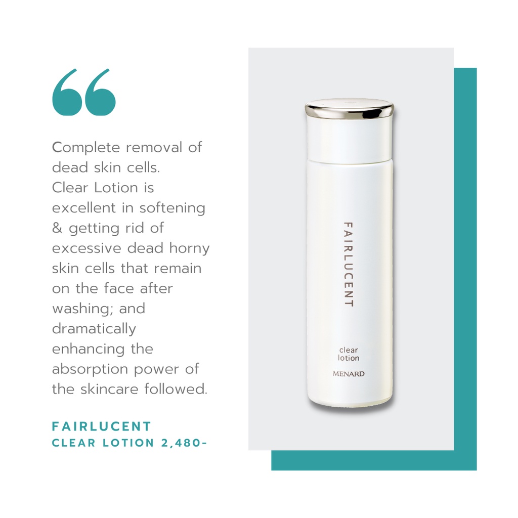 Menard FAIRLUCENT Clear Lotion โลชั่นลดเลือนฝ้า กระ จุดด่างดำ พร้อมผลัด ...
