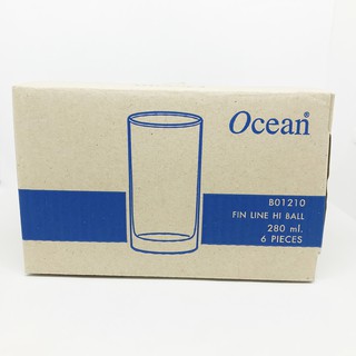 [กล่อง 6ใบ] แก้วน้ำ 280มล. Ocean Fin Line Hi Ball Glass B01210 | Shopee ...