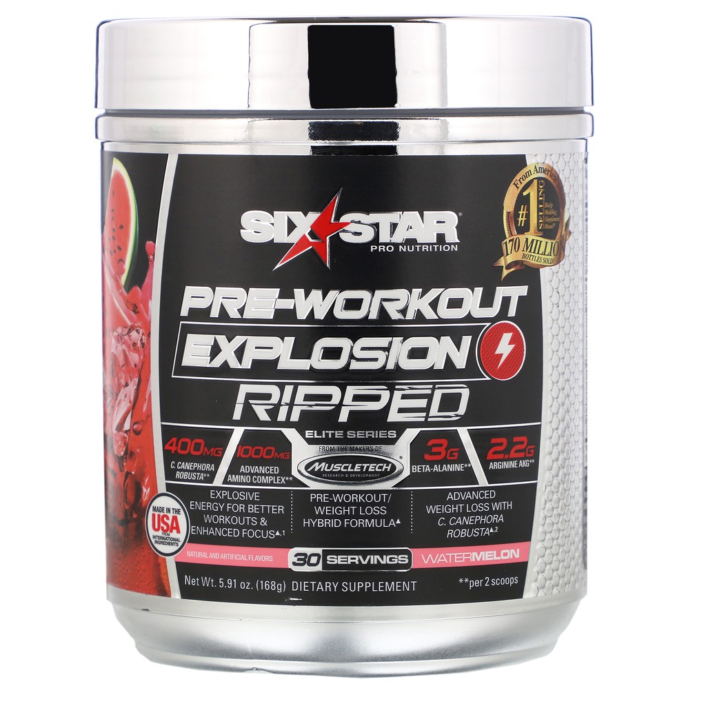 Six Star Pre-Workout Explosion Ripped (30Serving) พรีเวิร์คเอ้าท์ เผา ...
