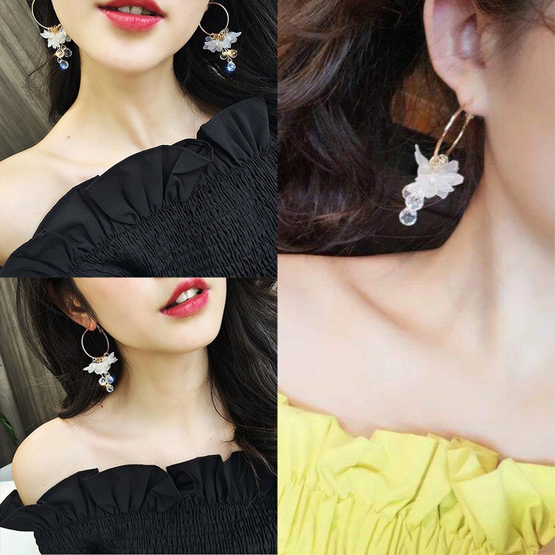 เครื่องประดับ ต่างหูอะคริลิค ลายดอกไม้ หรูหรา สําหรับผู้หญิง OUYOU ...