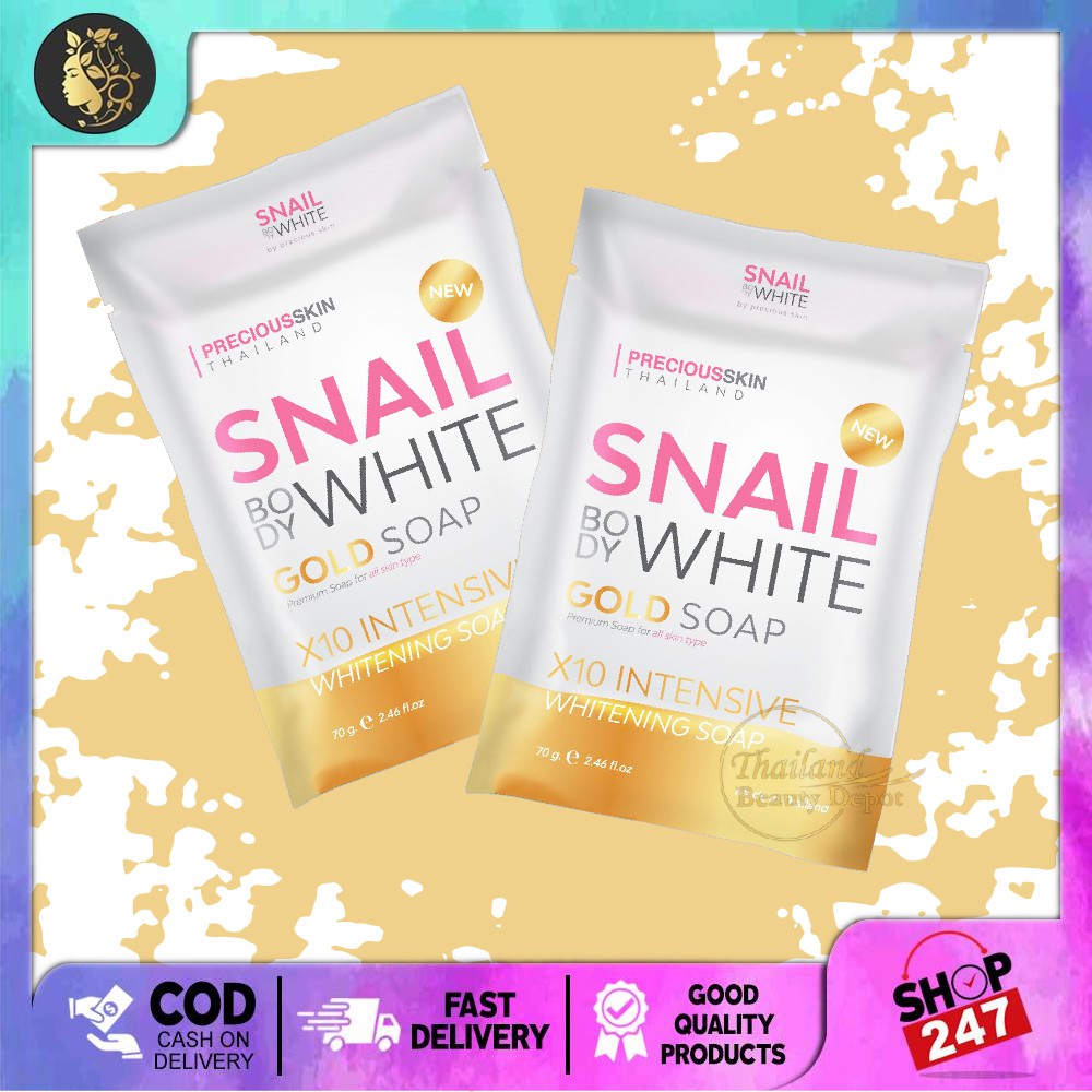 PST Snail White Gold Soap x10 Intensive Whitening Soap (Pouch) 70g ...