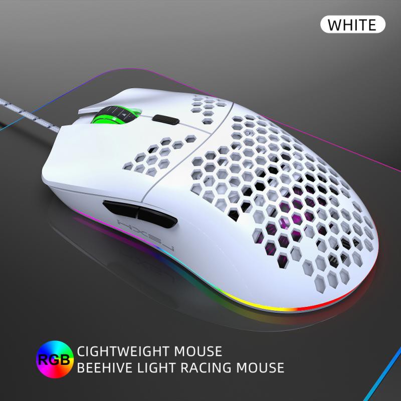 เมาส์ HXSJ J900 USB Wired Gaming Mouse With RGB Light Gamer Mouses With ...