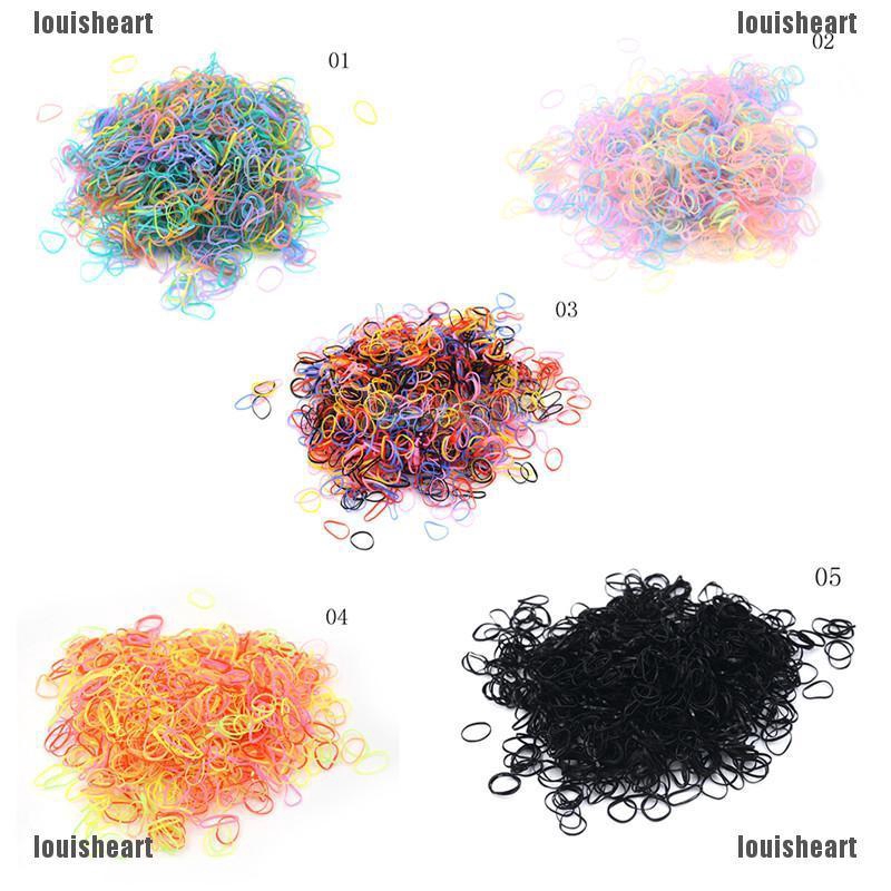 thro 4000Pcs Mixed Color Baby Girls TPU Rubber Hair Bands Holders ...