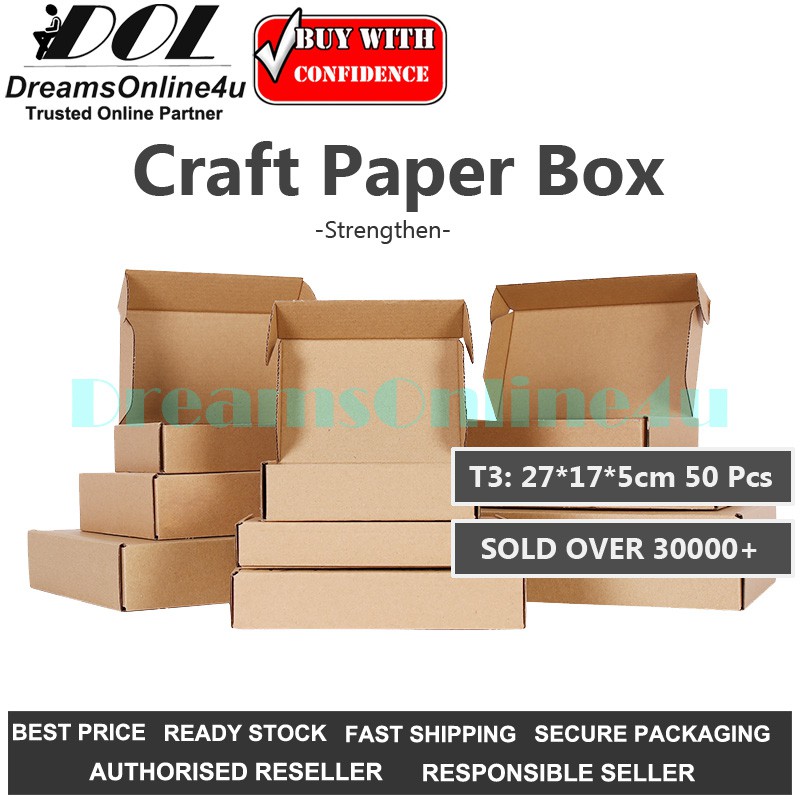 50 Pcs T3 3A (T3A) Craft Paper Box Packing Box Carton - bpmb717t9v ...